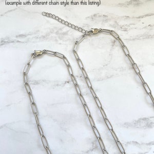Dainty Silver Paperclip Chain Necklace, Stainless Steel, Thin Oval Link ...