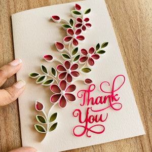 Set of 2 Quilling Blank Floral Greeting Card , Christmas Greeting Cards ...