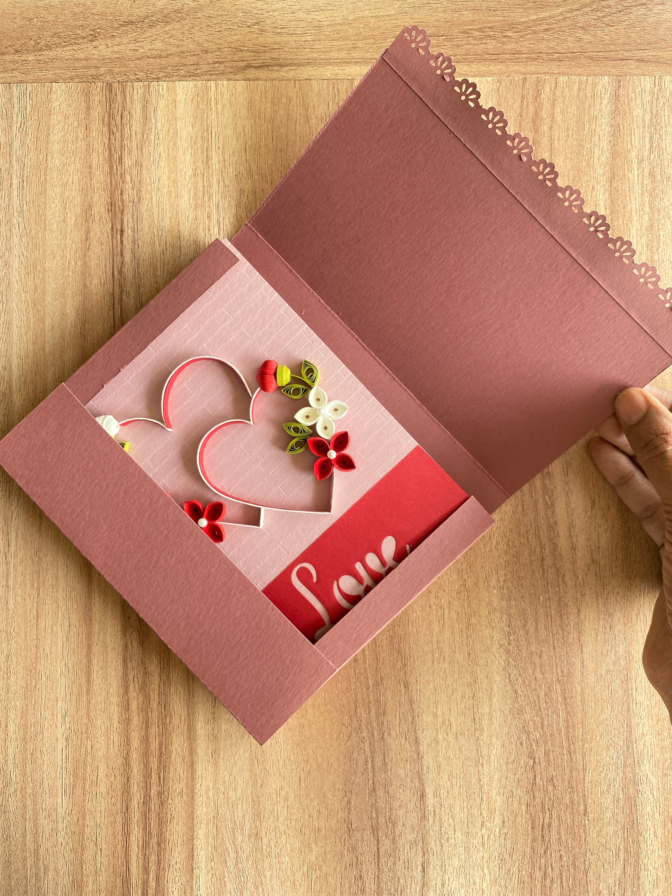 Blanks Quilled Card for Love, Card Set, Blank Card for Writing Message ...