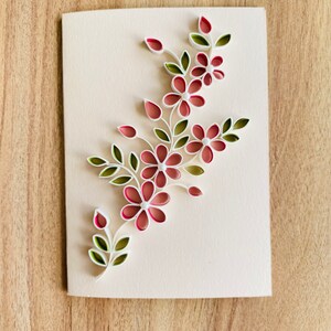 Set of 2 Quilling Blank Floral Greeting Card , Christmas Greeting Cards ...