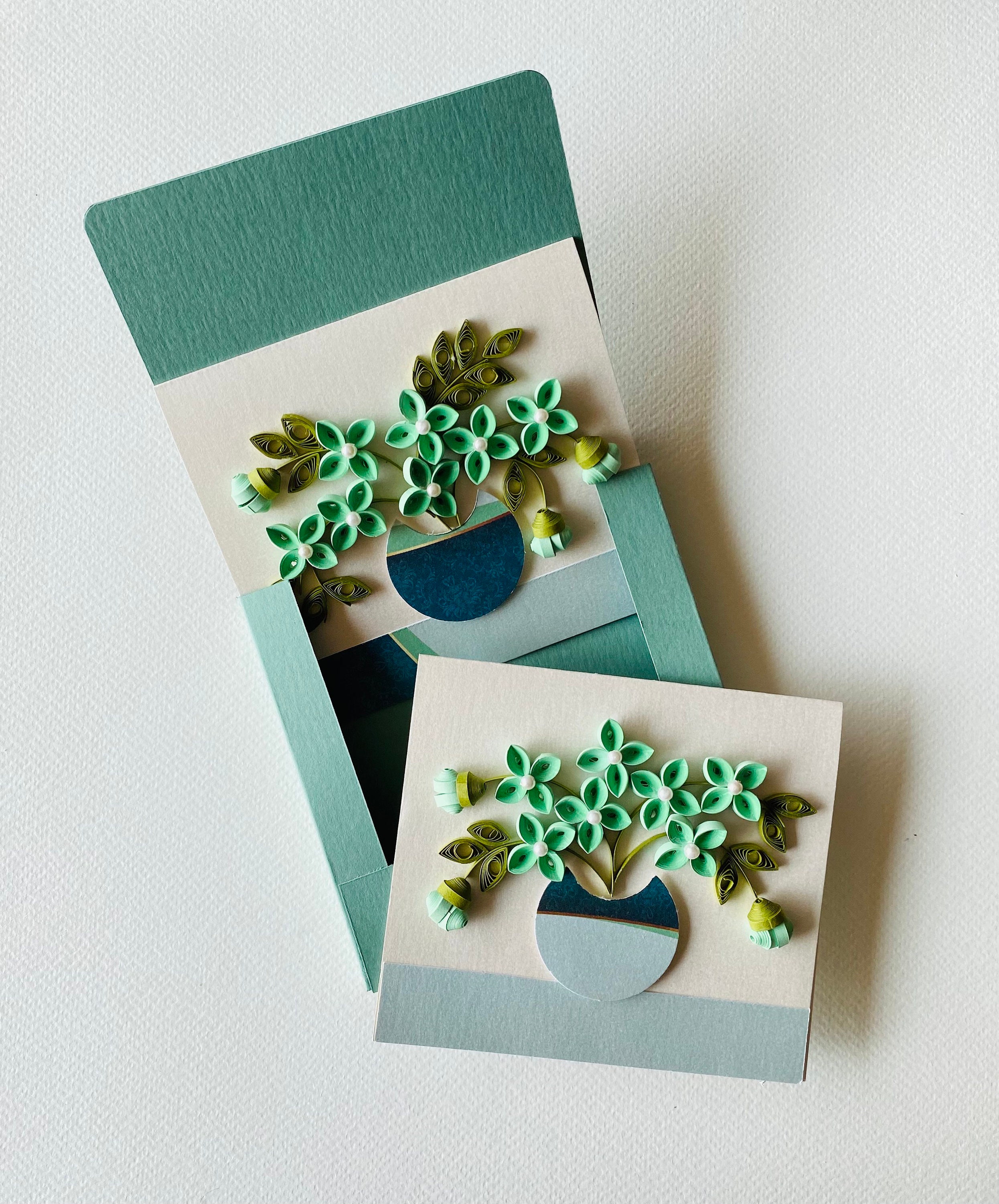 Set of 3 Quilling Art Cards for Writing Message, Blank Note Cards With ...