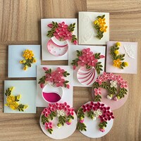 Set of 10 Quilling Note Card Set, Quilled Blank Cards for Writing ...