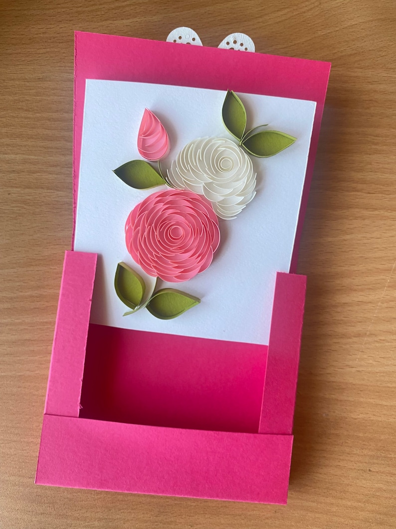 Quilled Flower Valentine Cards, Set of 3 With Boxed Envelopes - Etsy