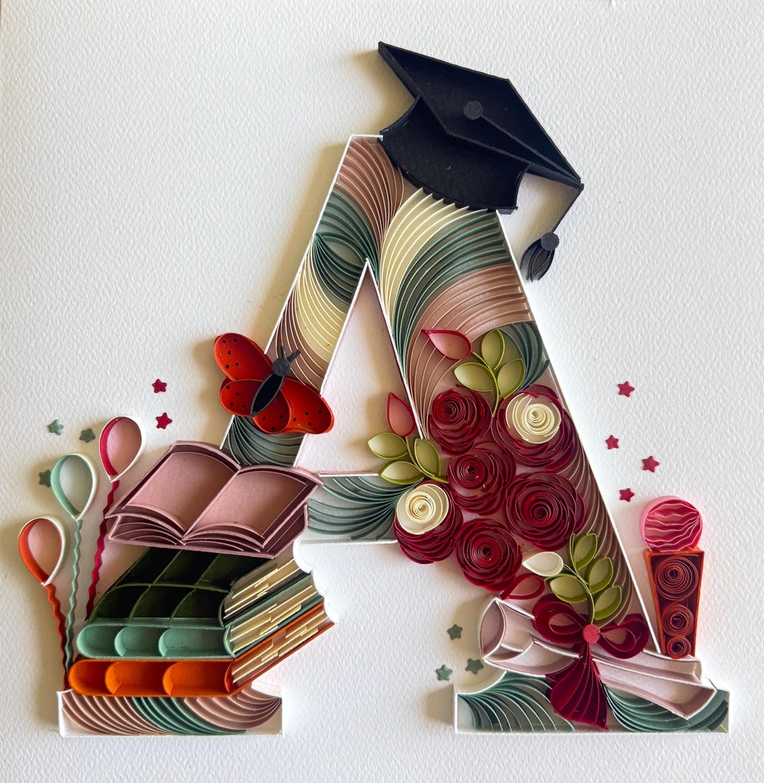 Personalised Quilling Graduation Greeting Card With Boxed Envelope. 8x8 ...