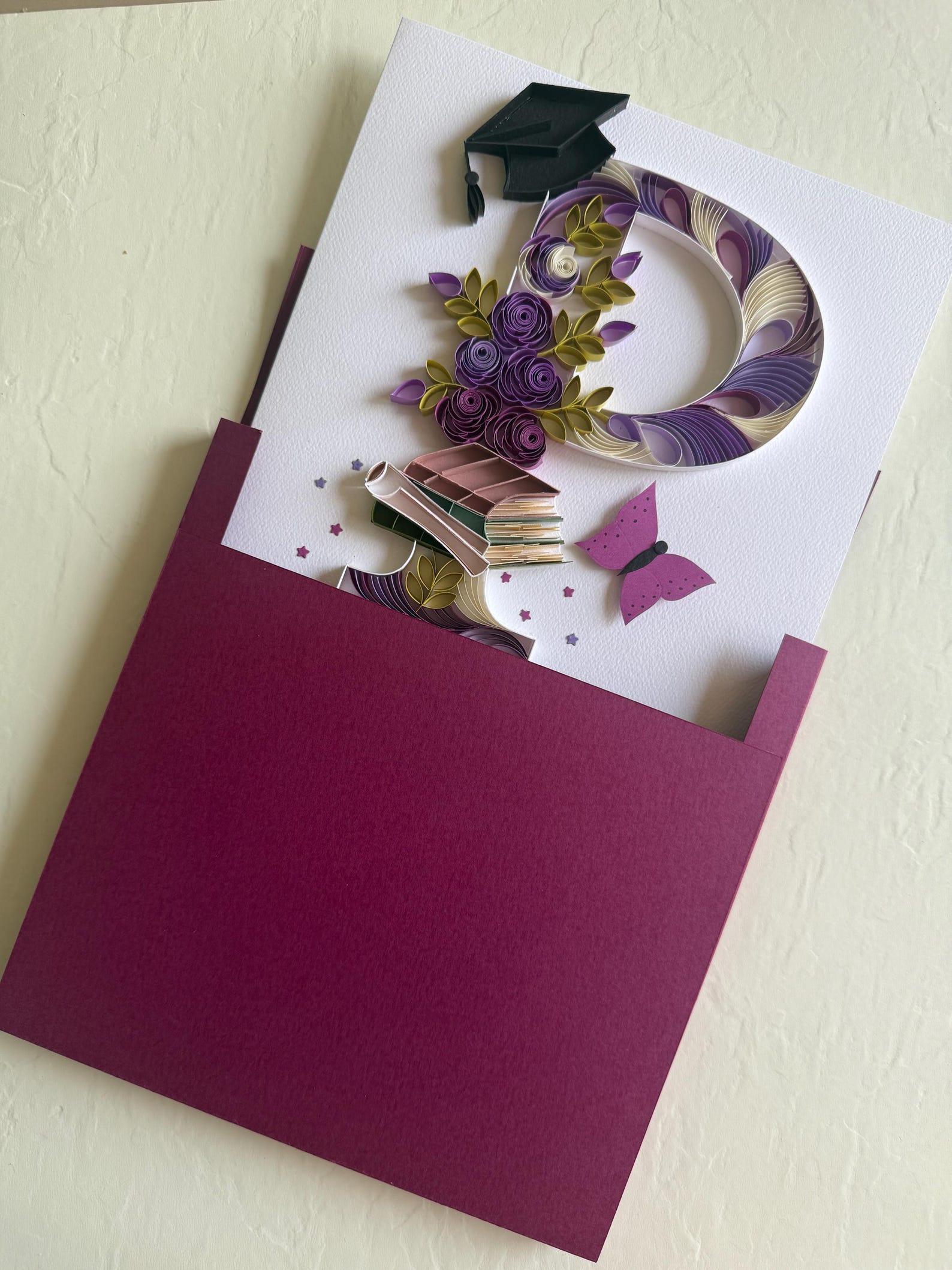 Personalised Quilling Graduation Greeting Card With Boxed Envelope. 8x8 ...