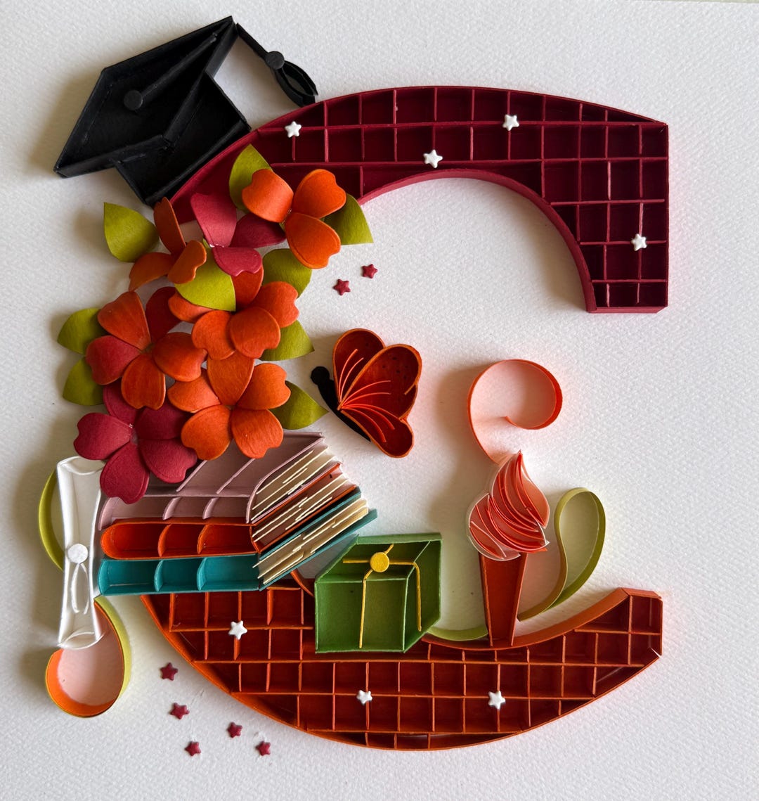 Personalized Quilling Graduation Card: 8x8 Inch, Boxed Envelope - Etsy