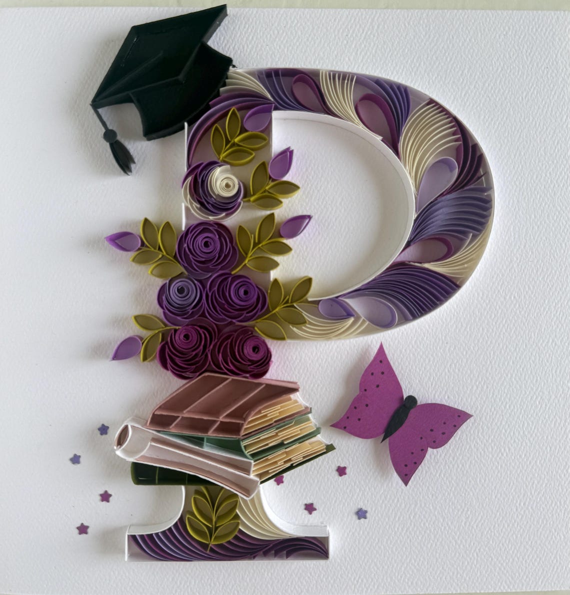 Personalised Quilling Graduation Greeting Card With Boxed Envelope. 8x8 ...