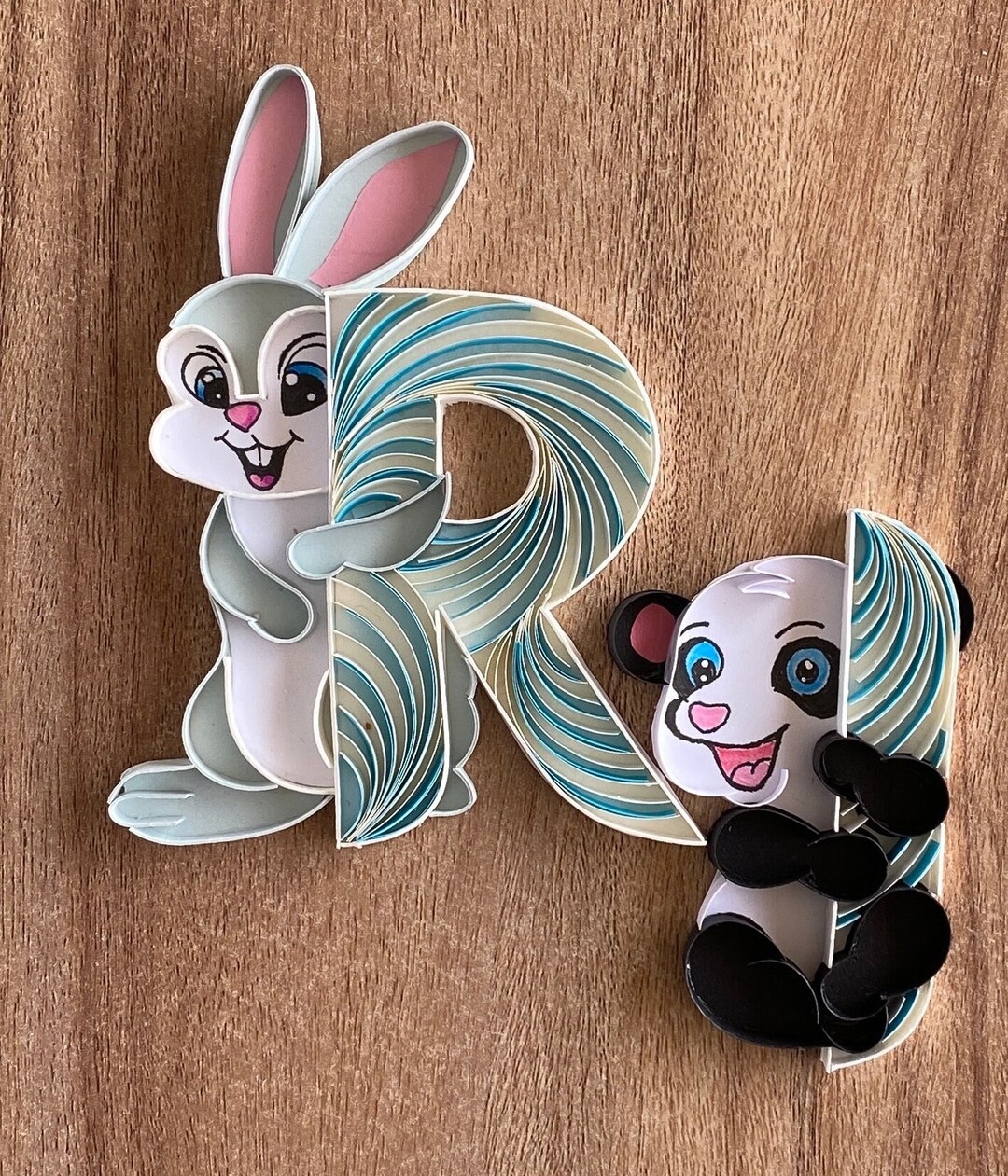 Customised 3D Quilled Letter Cutout, Letters for Wall Decoration , Paper Monogramed Cut Outs ...