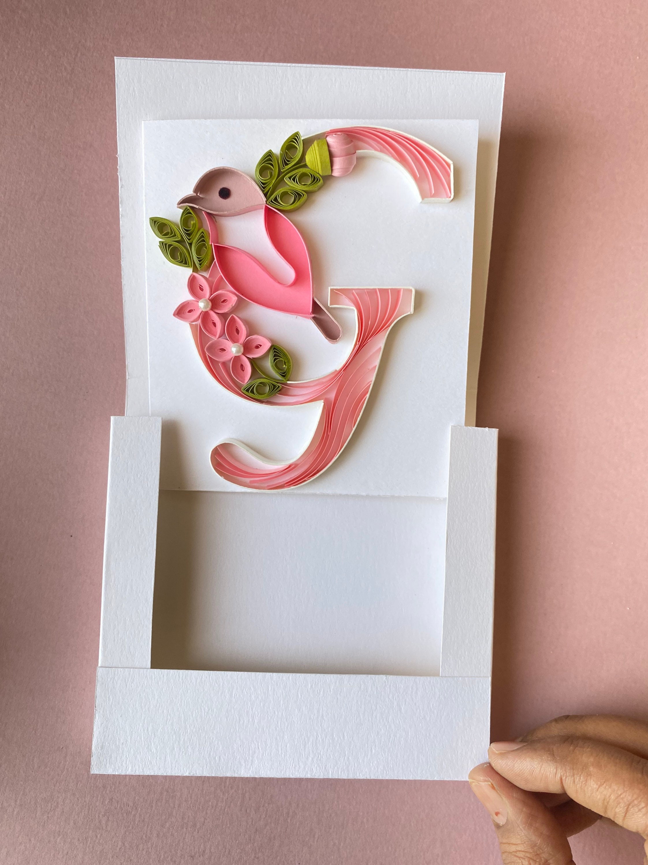 Set of 3 Quilled Initial Note Cards With Boxed Envelopes, Set of 3 (4x4 ...