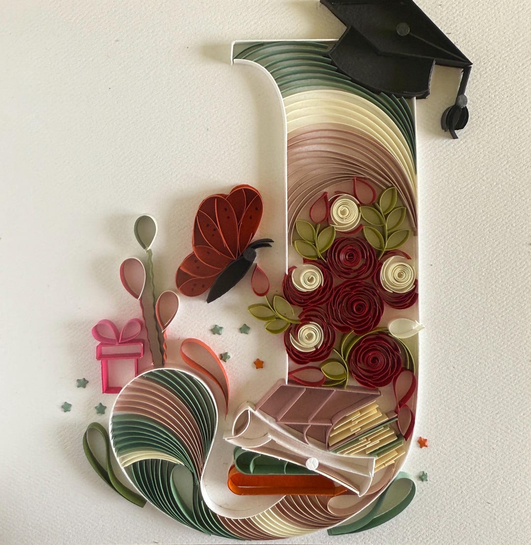 Personalised Quilling Graduation Greeting Card With Boxed Envelope. 8x8 ...