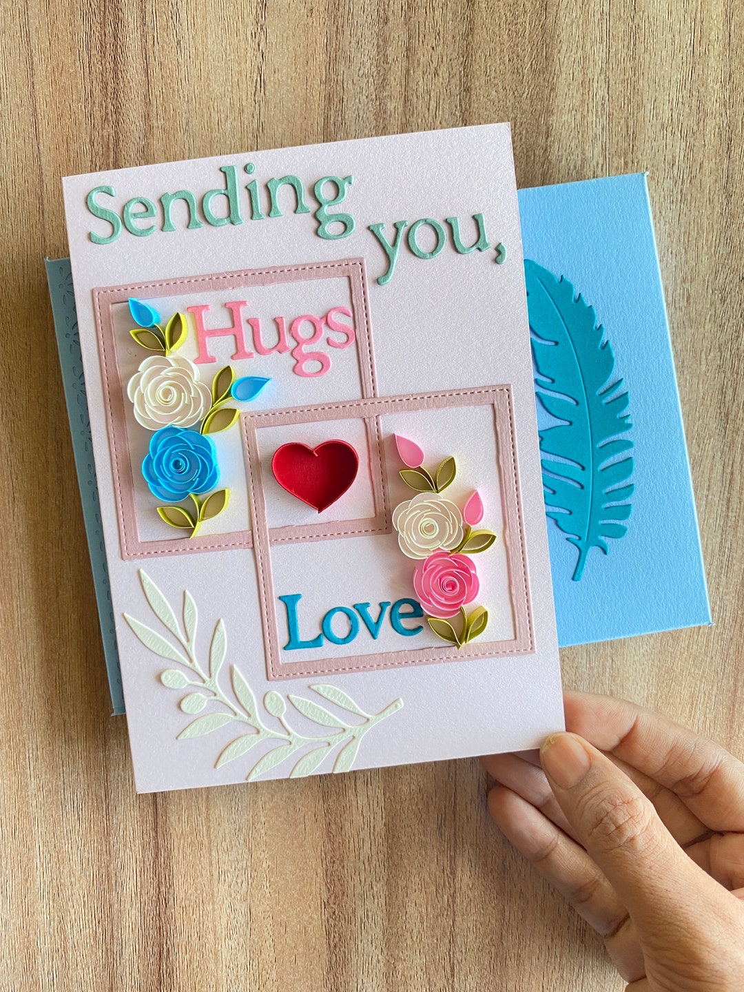 Quilling Blank Floral Greeting Card for Writing Message, Quilled ...