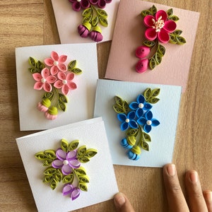 Set of 10 Quilling Note Card Set, Quilled Blank Cards for Writing ...