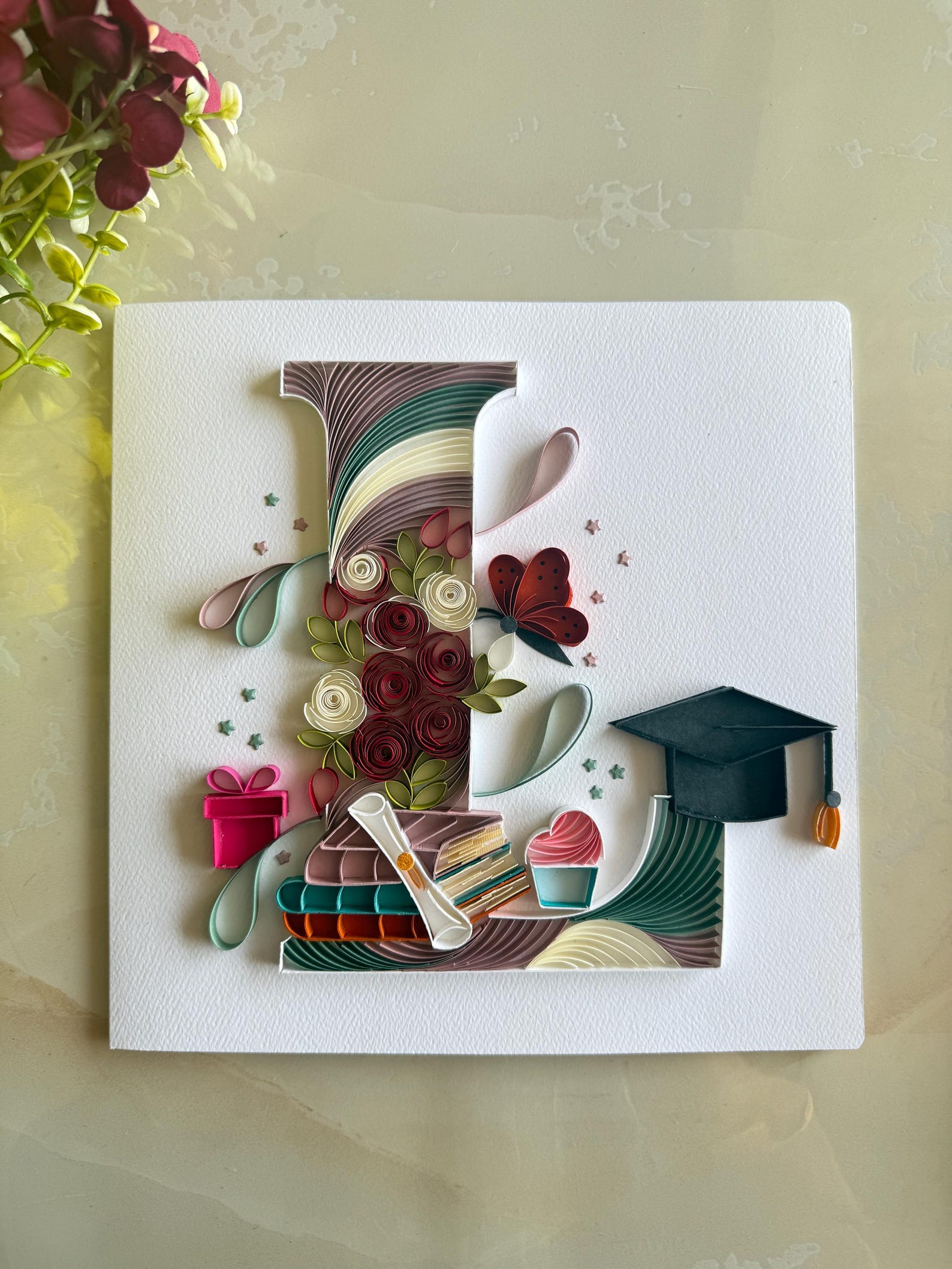 Personalized Quilling Graduation Card: 8x8 Inch Celebration Card - Etsy