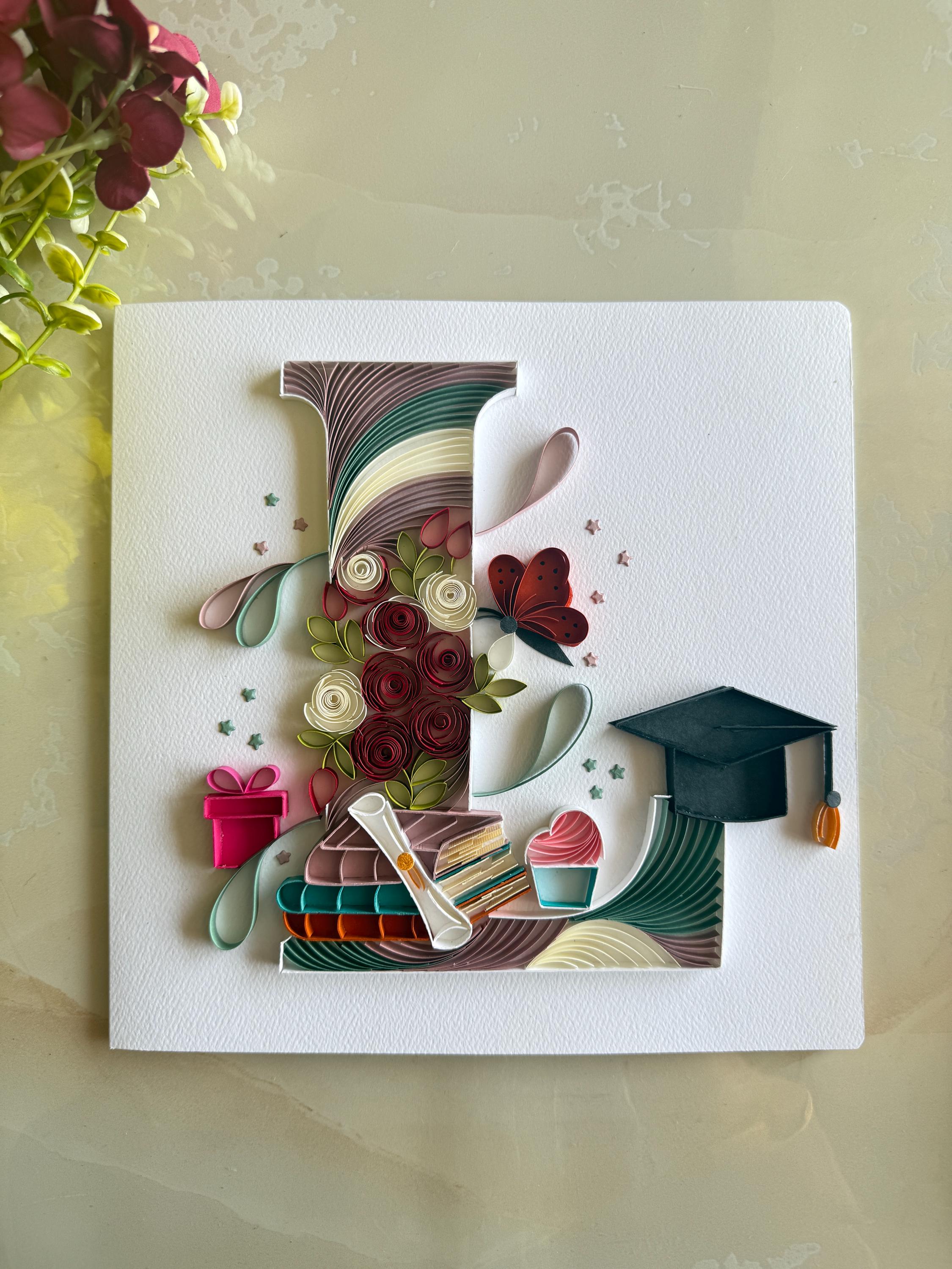 Personalised Quilling Graduation Greeting Card With Boxed Envelope. 8x8 ...