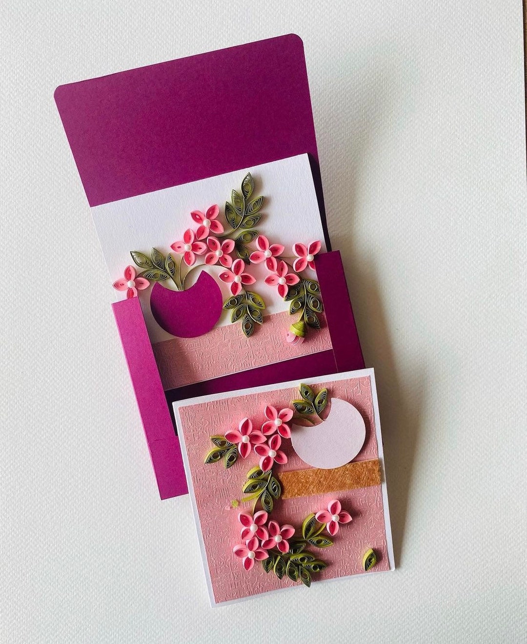 Set of 3 Quilling Blank Card Set With Boxed Envelopes, Handmade ...