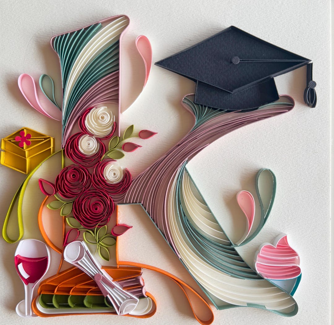 Personalized Quilling Graduation Card: 8x8 Inch Celebration Card - Etsy