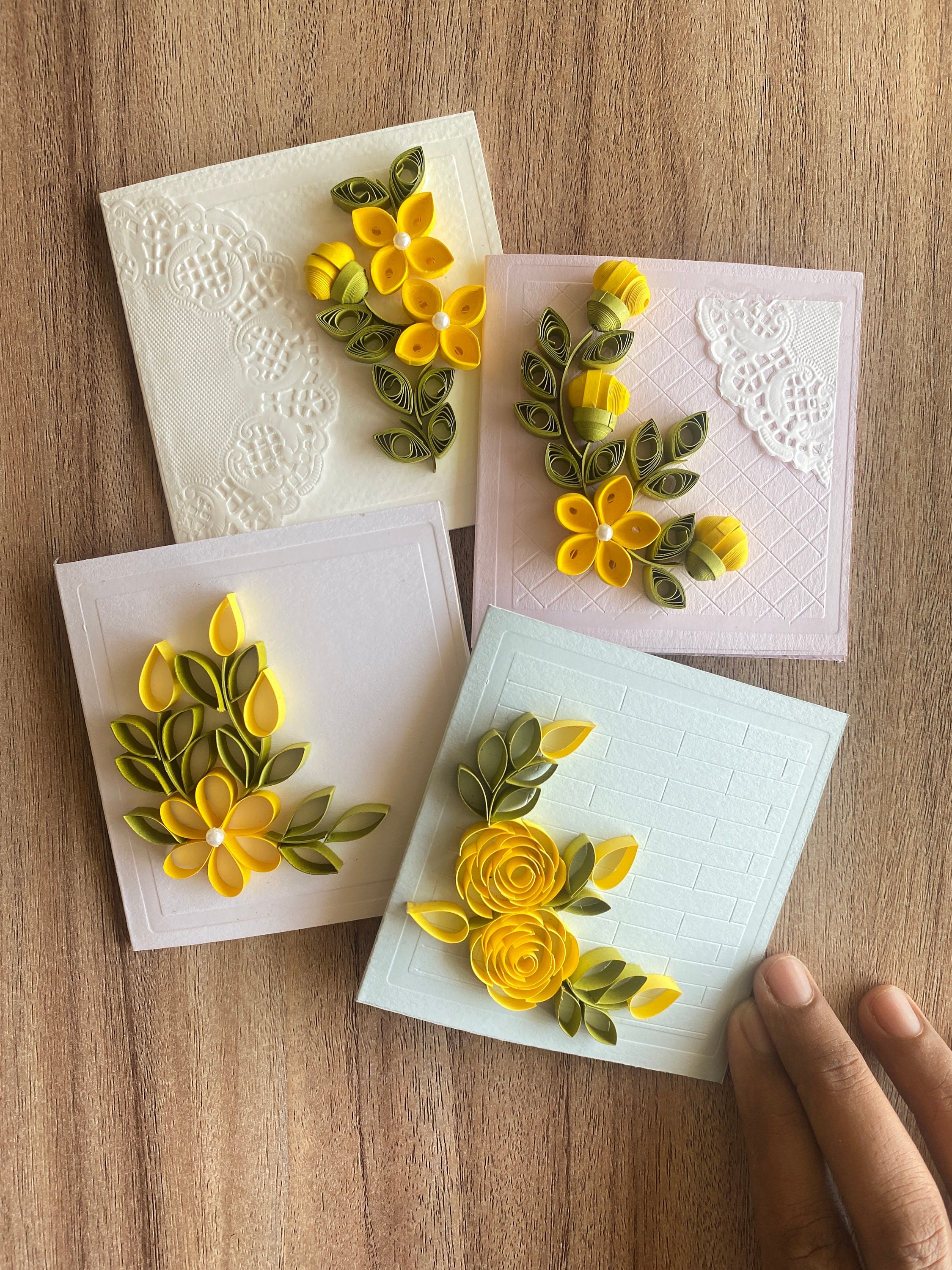Set of 5 Quilling Blank Card Set With Boxed Envelopes, Handmade ...