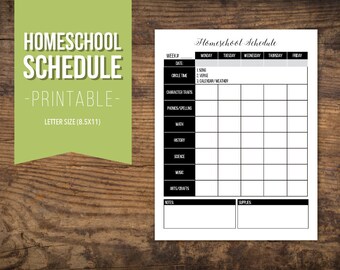 Printable Homeschool Planner Black and White