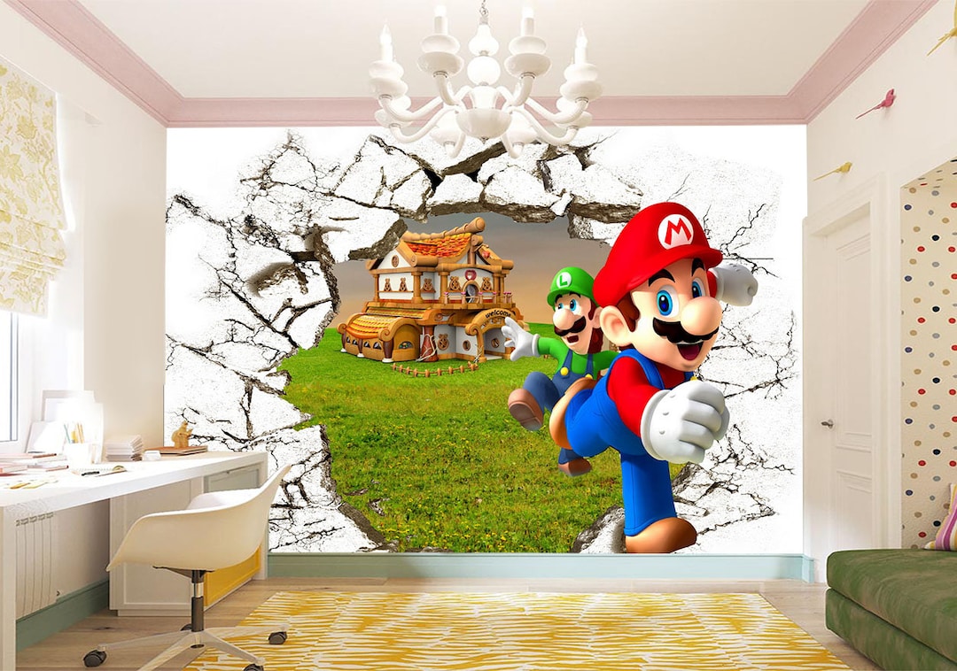 Niwoart - Super_mario - Removable Wall Mural for Kids | Self-adhesive ...
