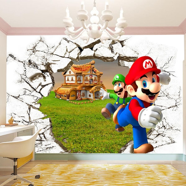 Super Mario Wallpaper Mural - Etsy