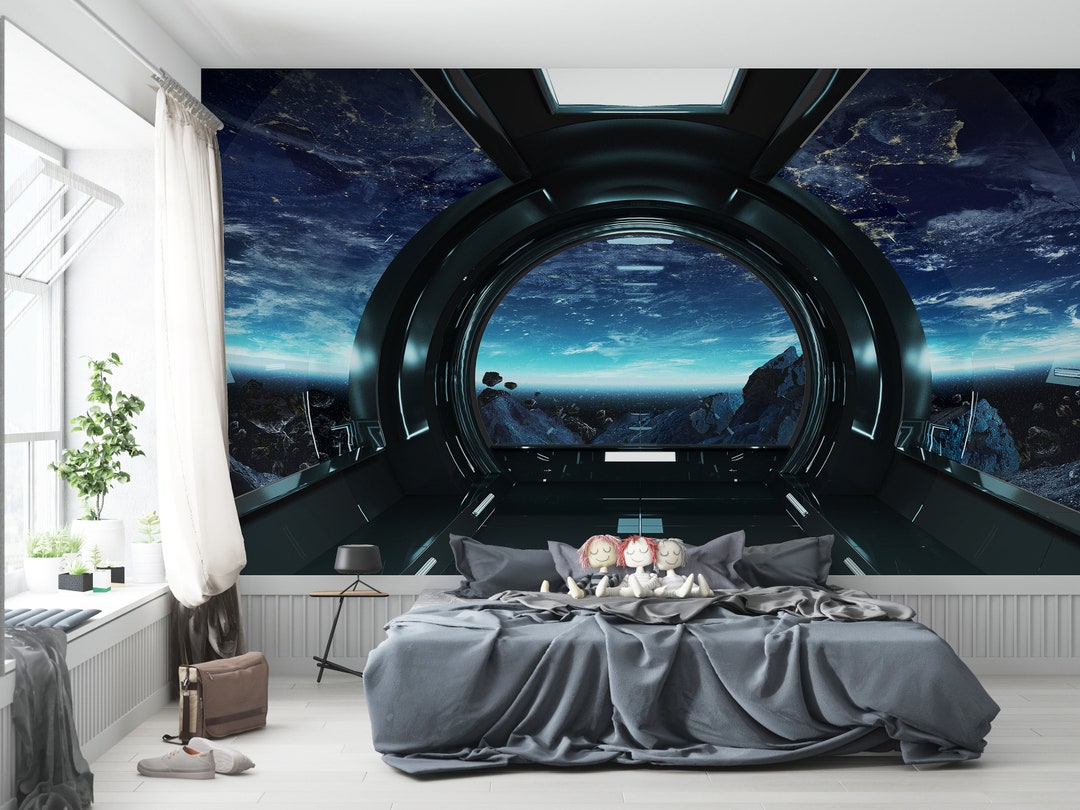 Niwoart - Outer Space Views From the Spaceship A - Removable Wall Mural ...