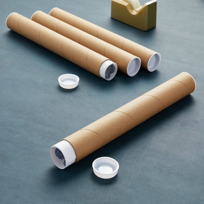 Kraft Mailing Tubes With End Caps Various Diameters and Lengths - Etsy