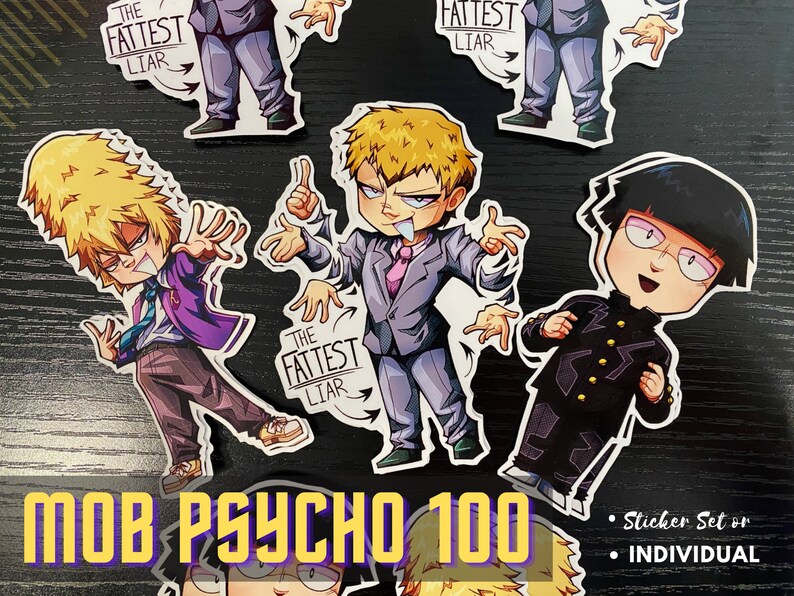 MOB PSYCHO 100 Glossy Sticker Set - Etsy