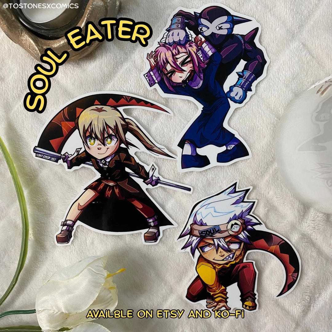Soul Eater Stickers: Glossy Die Cut Anime Sticker Set - Etsy