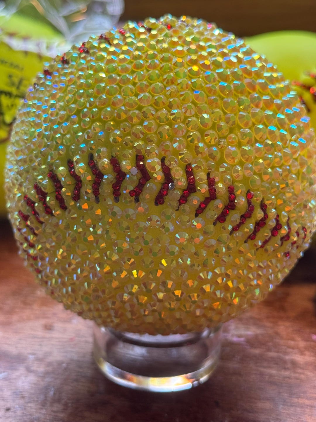 Bedazzled Softball | Bling Softball | Rhinestone Decor | Gift for ...