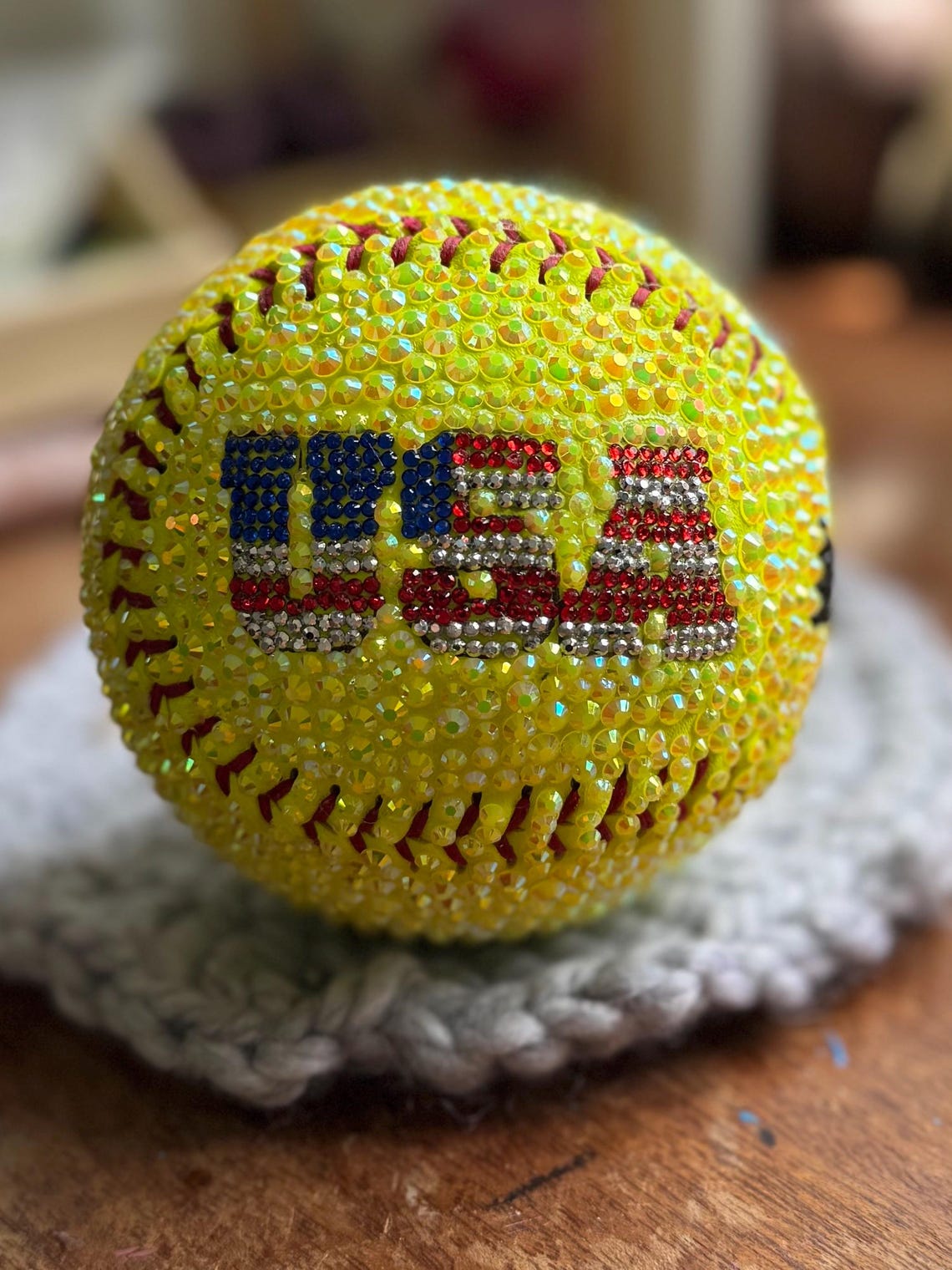 Bedazzled Softball | Bling Softball | Rhinestone Decor | Gift for ...