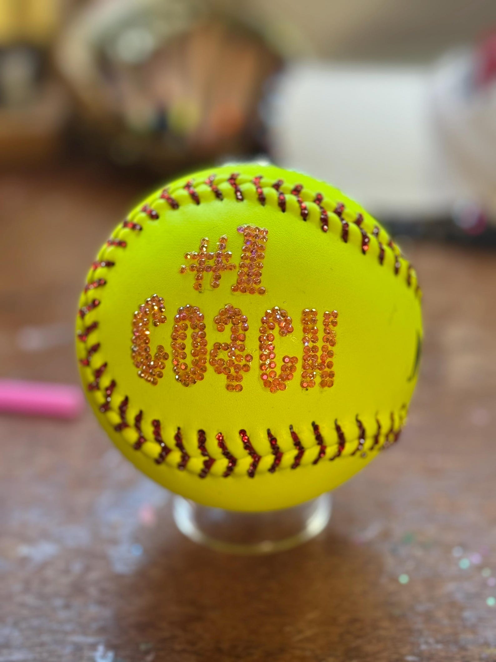 Bedazzled Softball | Bling Softball | Rhinestone Decor | Gift for ...