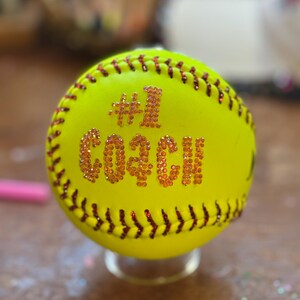 Bedazzled Softball | Bling Softball | Rhinestone Decor | Gift for ...