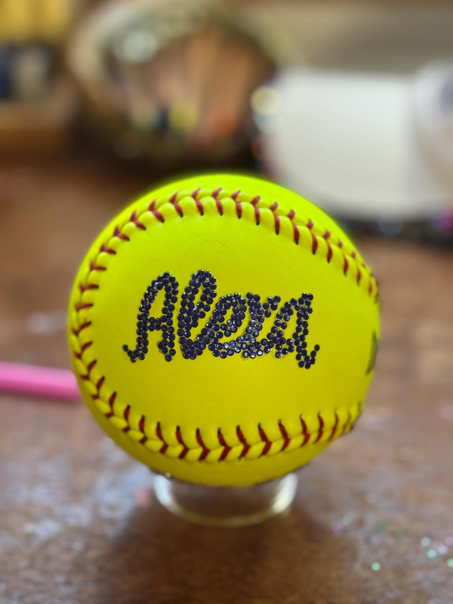 Bedazzled Softball | Bling Softball | Rhinestone Decor | Gift for ...