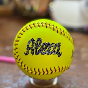 Bedazzled Softball | Bling Softball | Rhinestone Decor | Gift for ...