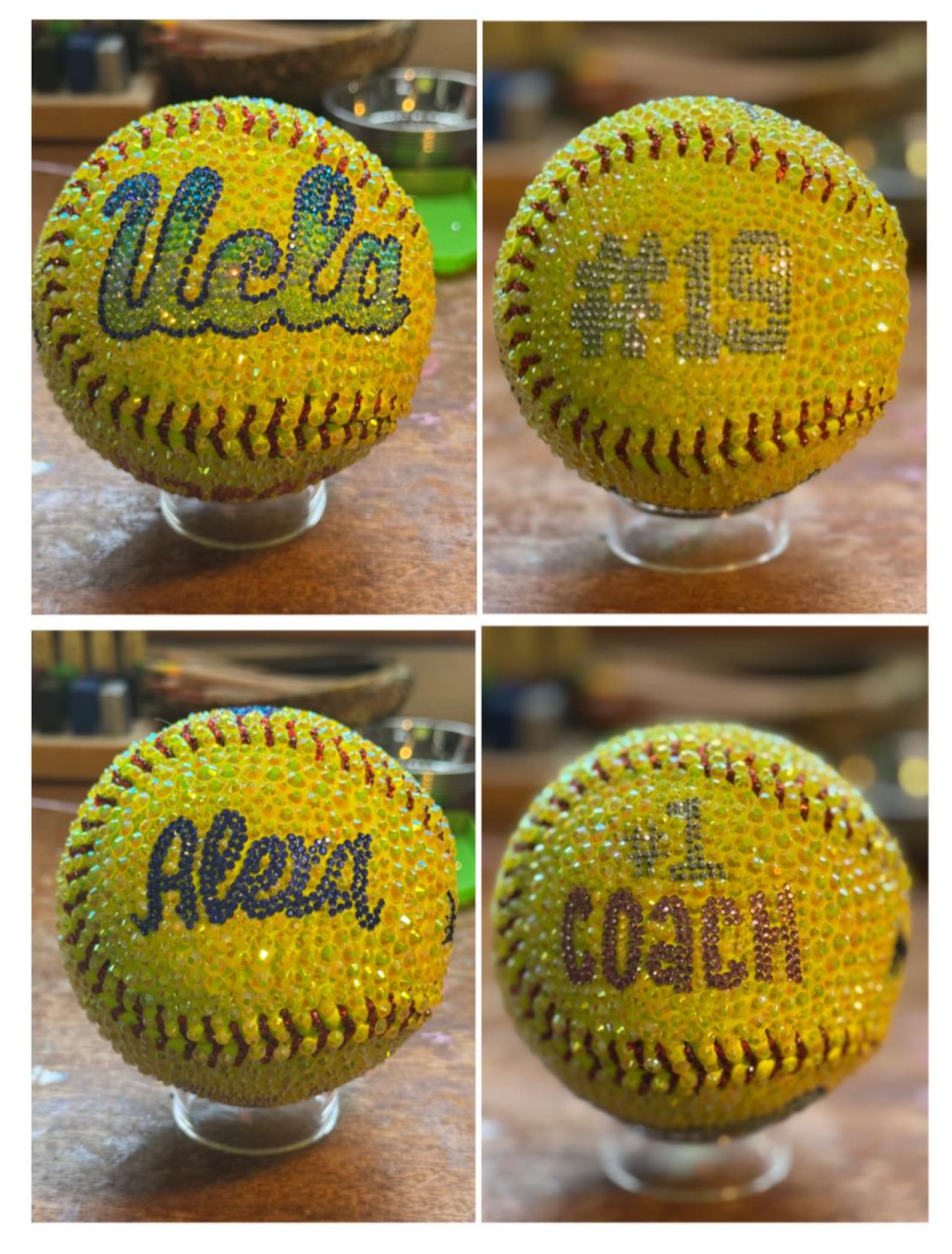 Bedazzled Softball | Bling Softball | Rhinestone Decor | Gift for ...