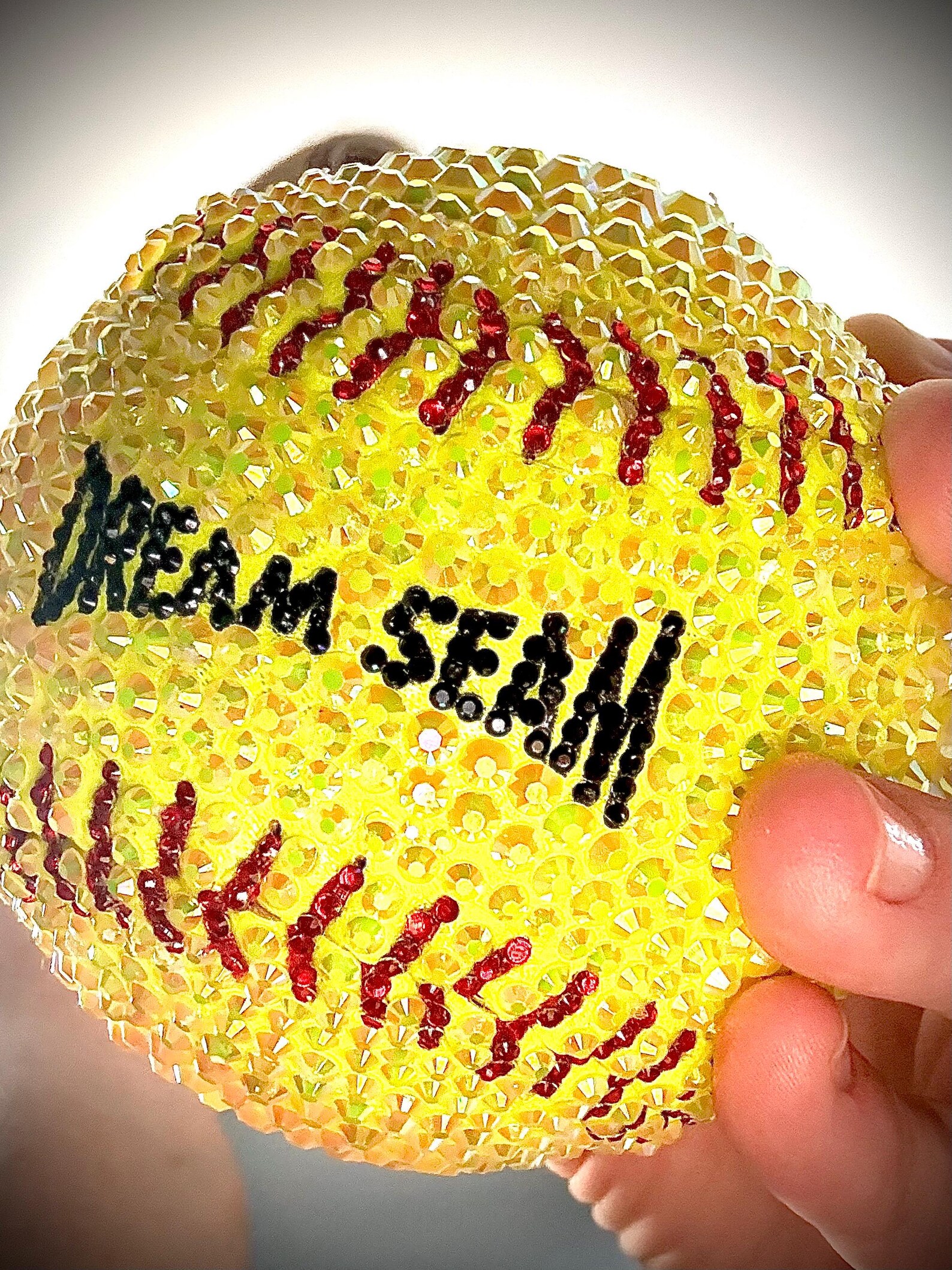 Bedazzled Softball: Rhinestone Bling Decor - Gift for Softball Fans ...