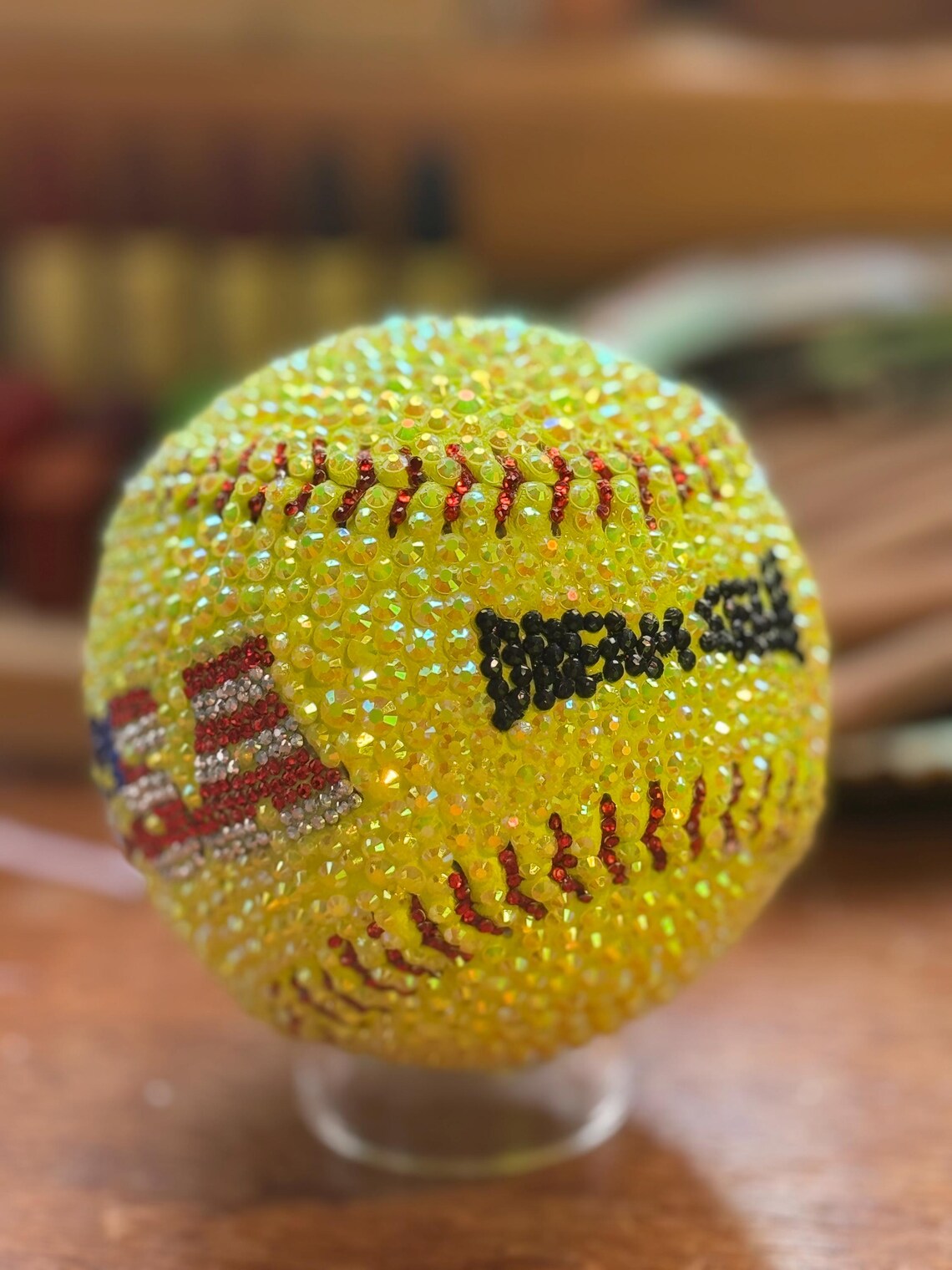 Bedazzled Softball | Bling Softball | Rhinestone Decor | Gift for ...