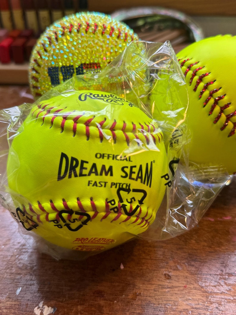 Bedazzled Softball | Bling Softball | Rhinestone Decor | Gift for ...