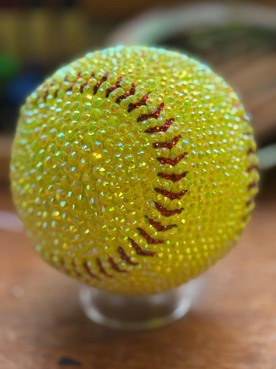 Bedazzled Softball | Bling Softball | Rhinestone Decor | Gift for ...
