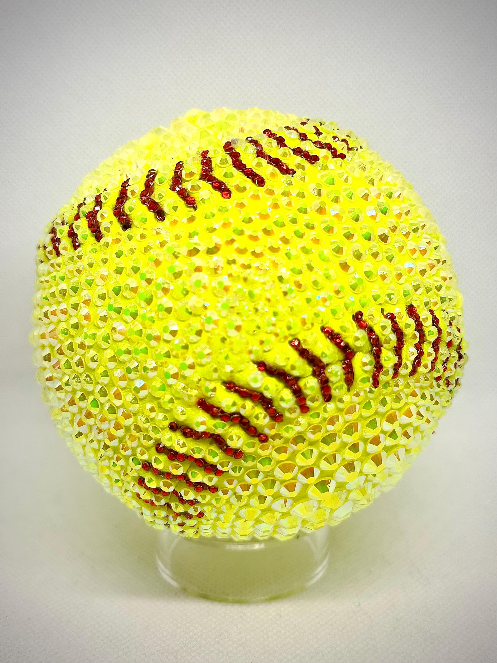 Bedazzled Softball: Rhinestone Bling Decor - Gift for Softball Fans ...