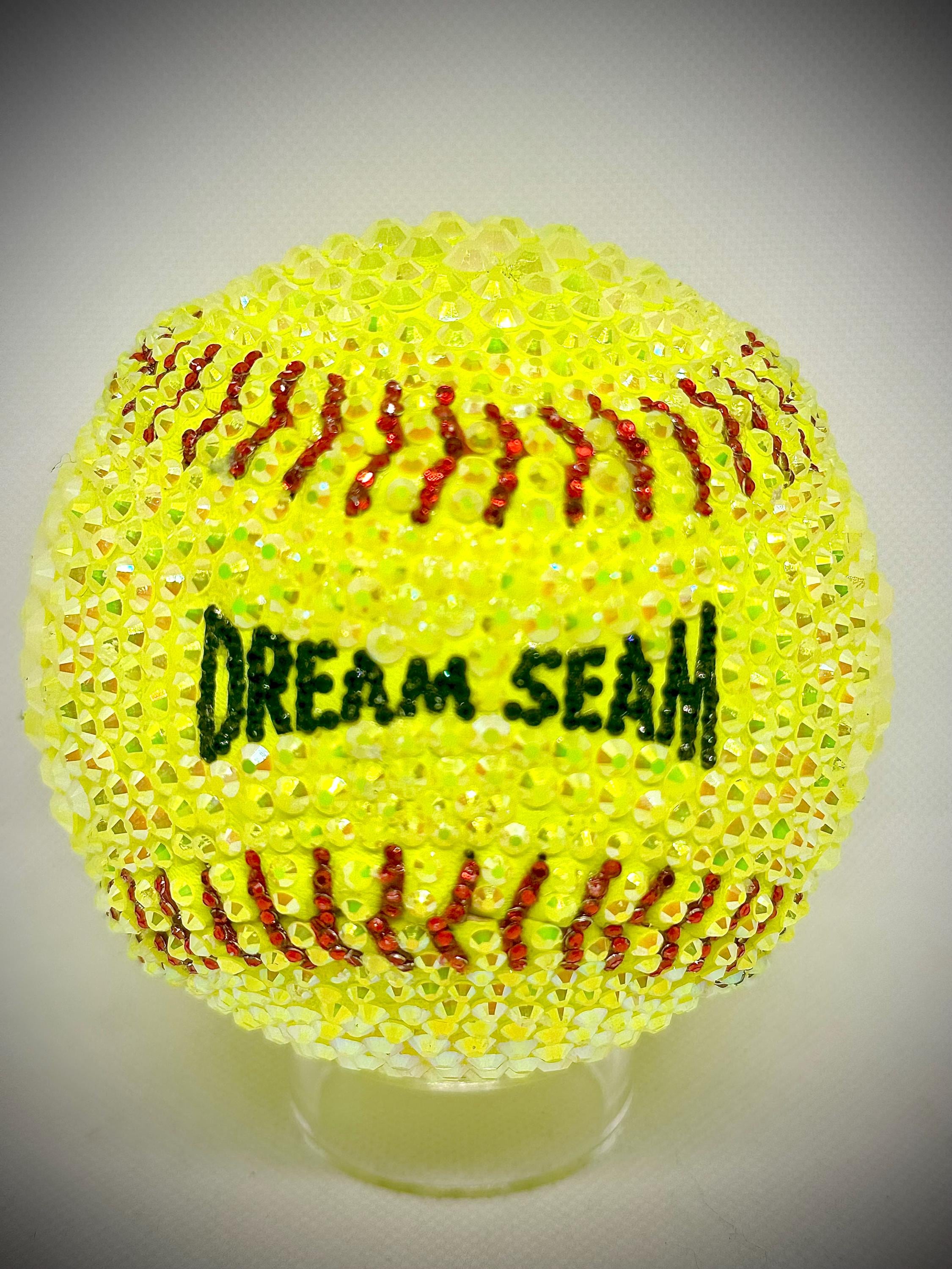 Bedazzled Softball: Rhinestone Bling Decor - Gift for Softball Fans ...