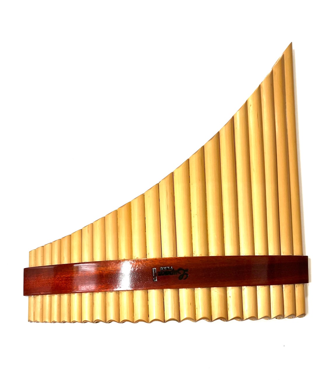 22 Pipes Bamboo Pan Flute Case Included Panflute Natural Bamboo ...