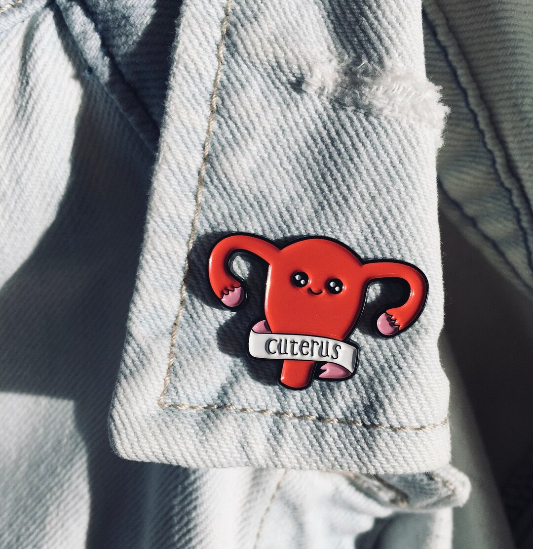 Cuterus Enamel Pin Cute Uterus Pin Midwifery Badge - Etsy