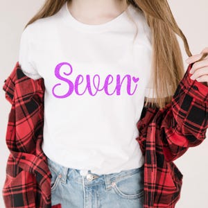 Hello Seven, 7th Birthday Shirt, Seventh Birthday Shirt, Cute 7th ...
