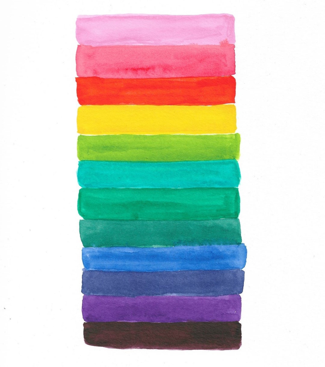 Rainbow Row - Watercolor Print - Etsy