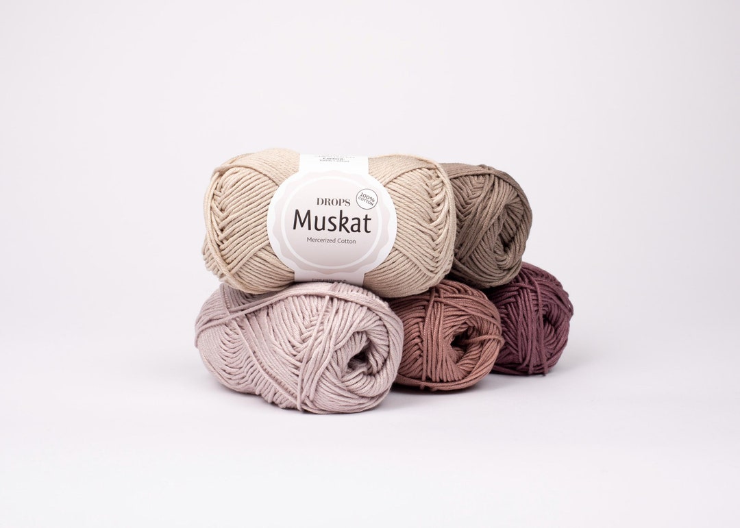 50g/100m(1,8oz-109yds), DROPS Muskat, Mercerized Cotton With a Colorful ...
