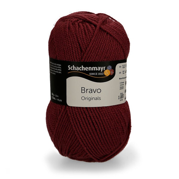 50g/133m / Schachenmayr BRAVO / Acrylic Yarn / Mulberry Color - Etsy