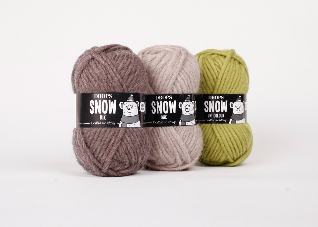 DROPS Snow Wool Yarn: Super Bulky, Felting Yarn (50g-50m) - Etsy