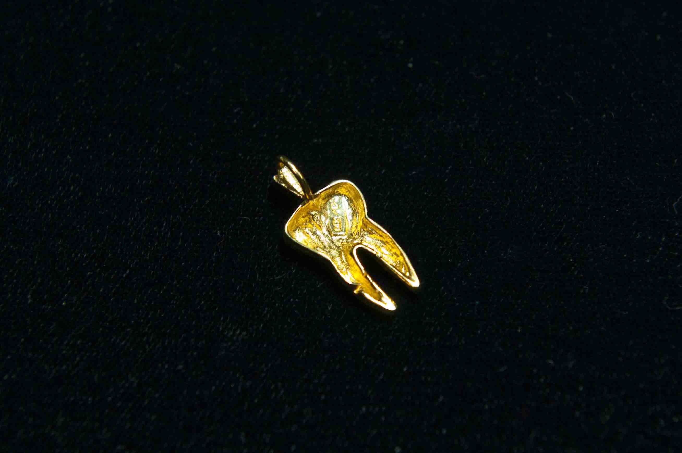 14k Gold Tooth Pendant With Cavities - Etsy