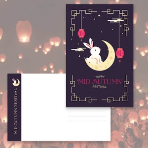Mid-autumn Festival Post Cards Pack Chuseok Tsukimi - Digital Download ...